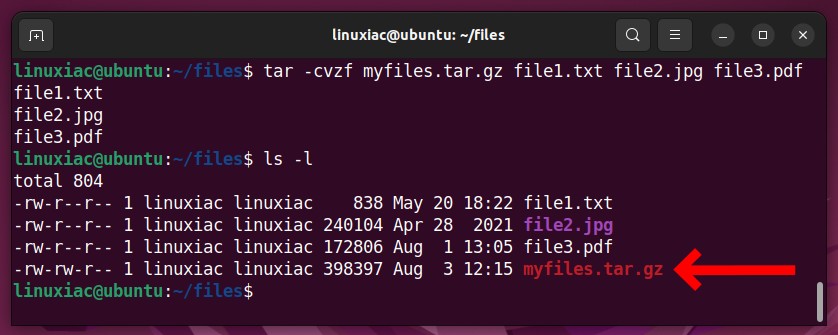 How To Create Tar gz Archive Using The Tar Command On Linux